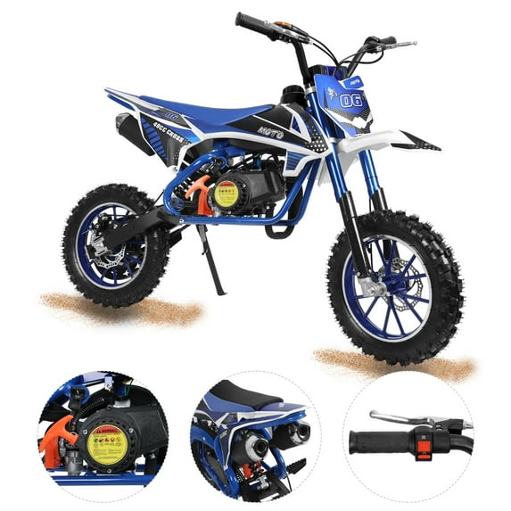 Dapmiu Mini Motocross Bike 49CC - 10" Inflatable Tires, Improved Braking & 25H High-Speed Chain ...