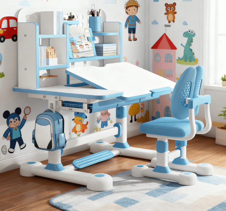 Dapmiu Multifunctional Kids Study Desk Chair, Widened Writing Area ...