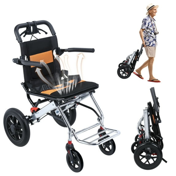 Dapmiu Portable Travel Wheelchair - Ultra Lightweight Foldable Design ...