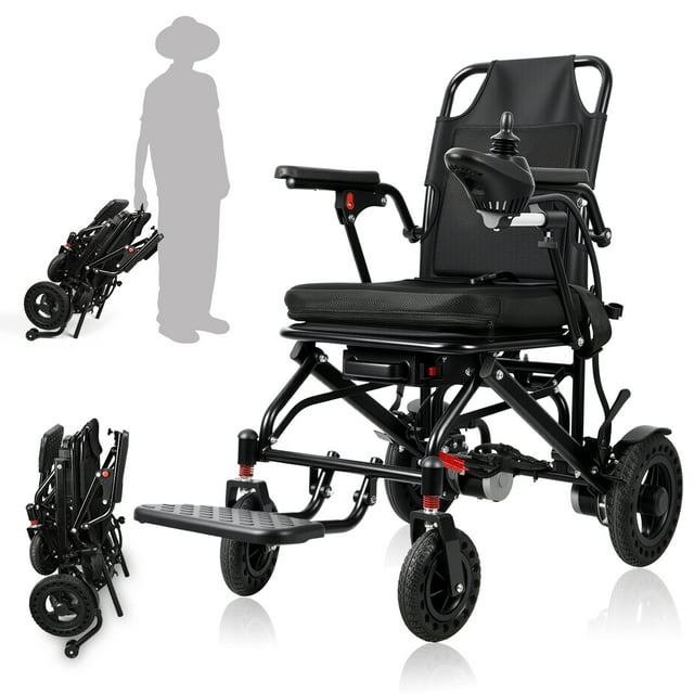 Dapmiu Senior Electric Wheelchair 33lbs - Ultra Lightweight Foldable ...