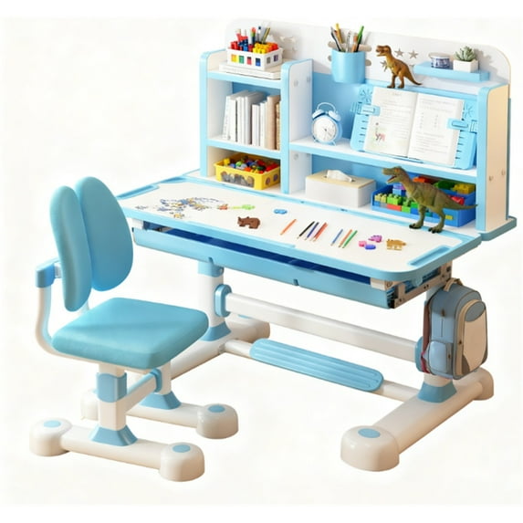 Dapmiu Sturdy Metal Frame Kids Study Desk Chair, Ergonomic Dual Back ...
