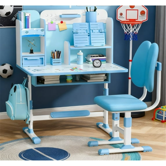 Dapmiu Sturdy Steel Frame Kids Desk Chair Set, Posture Correction ...