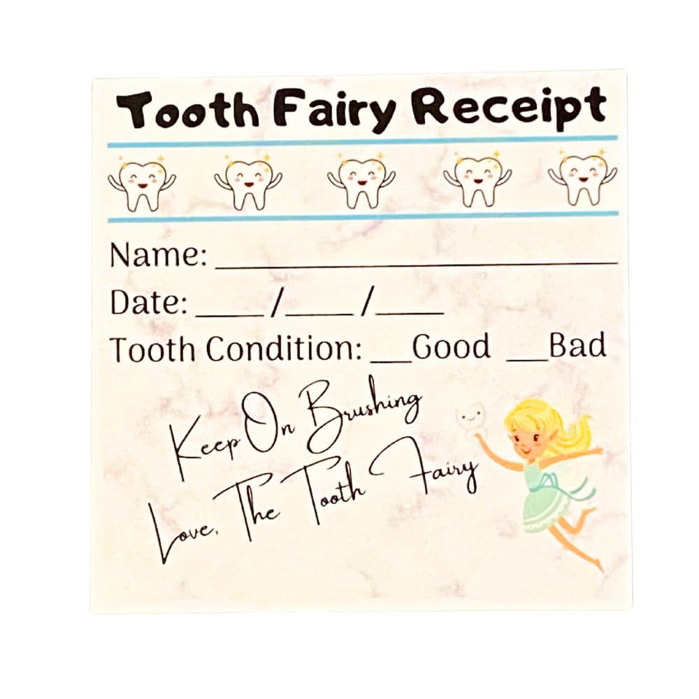 Dapper 360 | 20 Pack of Small Tooth Fairy Receipts 2.5x2.5 | Tooth ...