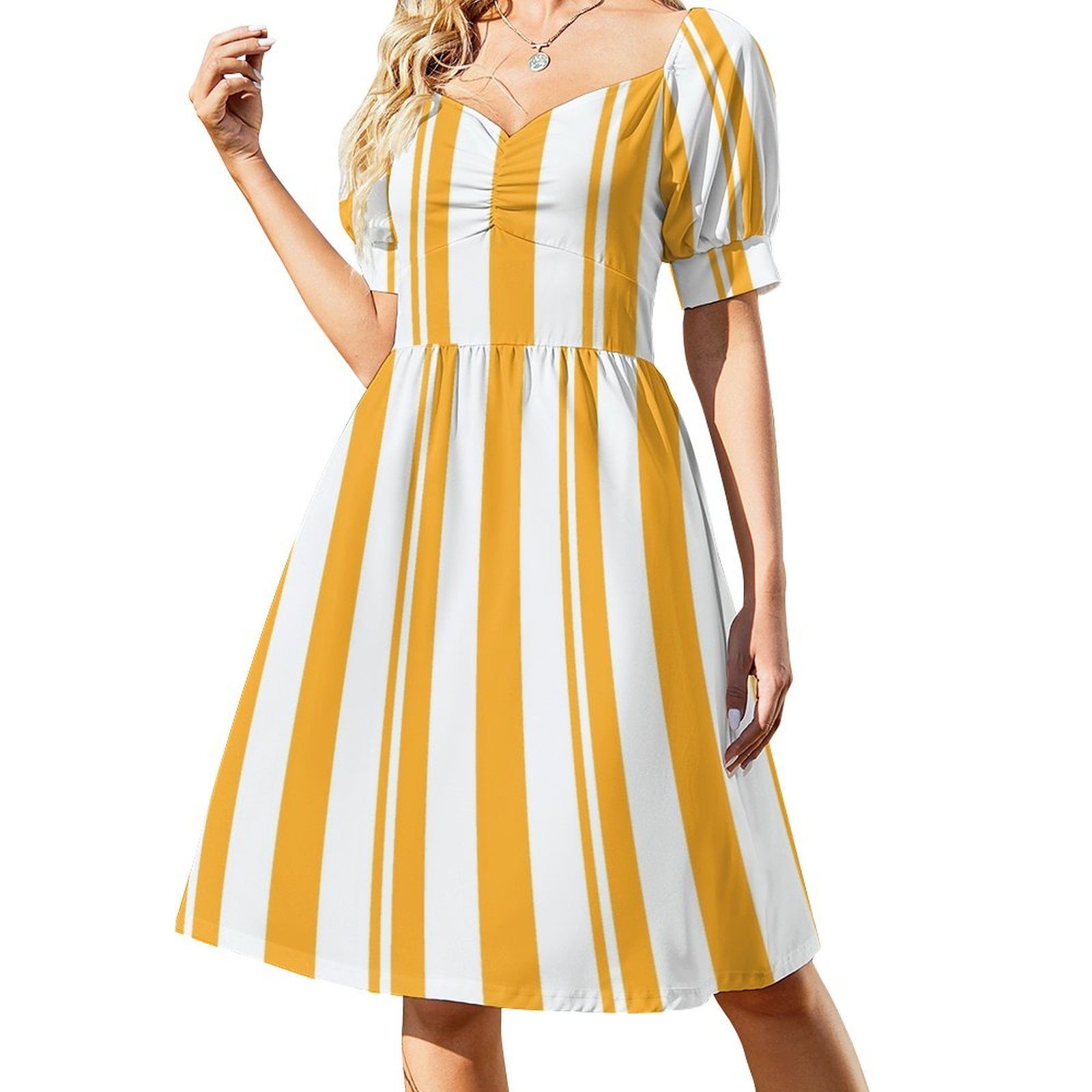 Dapper Dans - Yellow Sleeveless Dress Clothing female summer dress ...