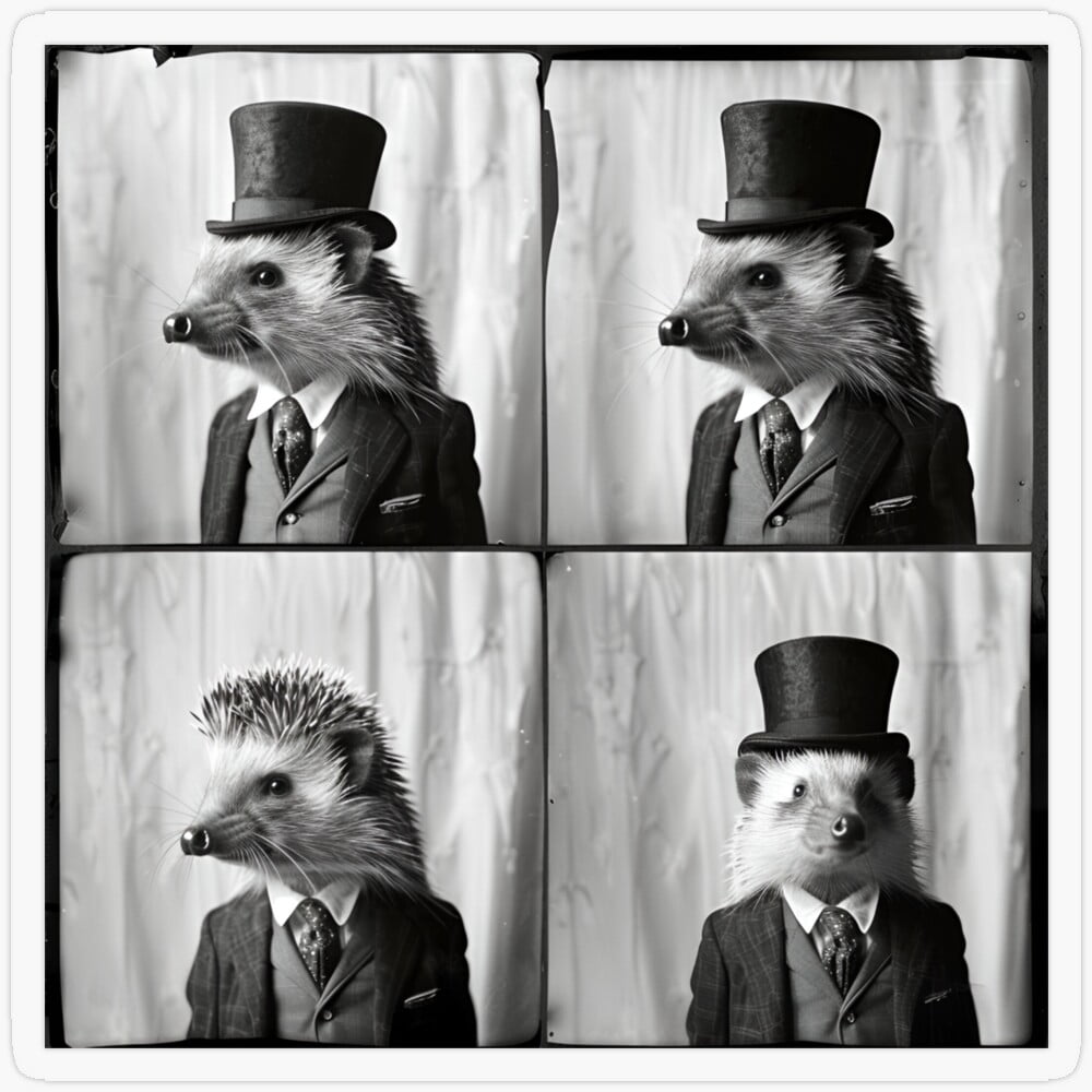 Dapper Hedgehog Gentleman Vintage Animal Portrait Transparent ...