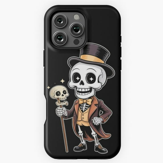 Dapper Skeleton Gentleman Halloween Costume Phone Case for iPhone 16 15 ...