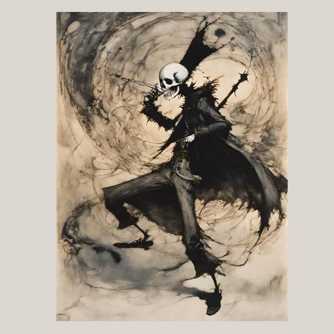 Dapper Skeleton In Motion Wall Art Print - Walmart.com