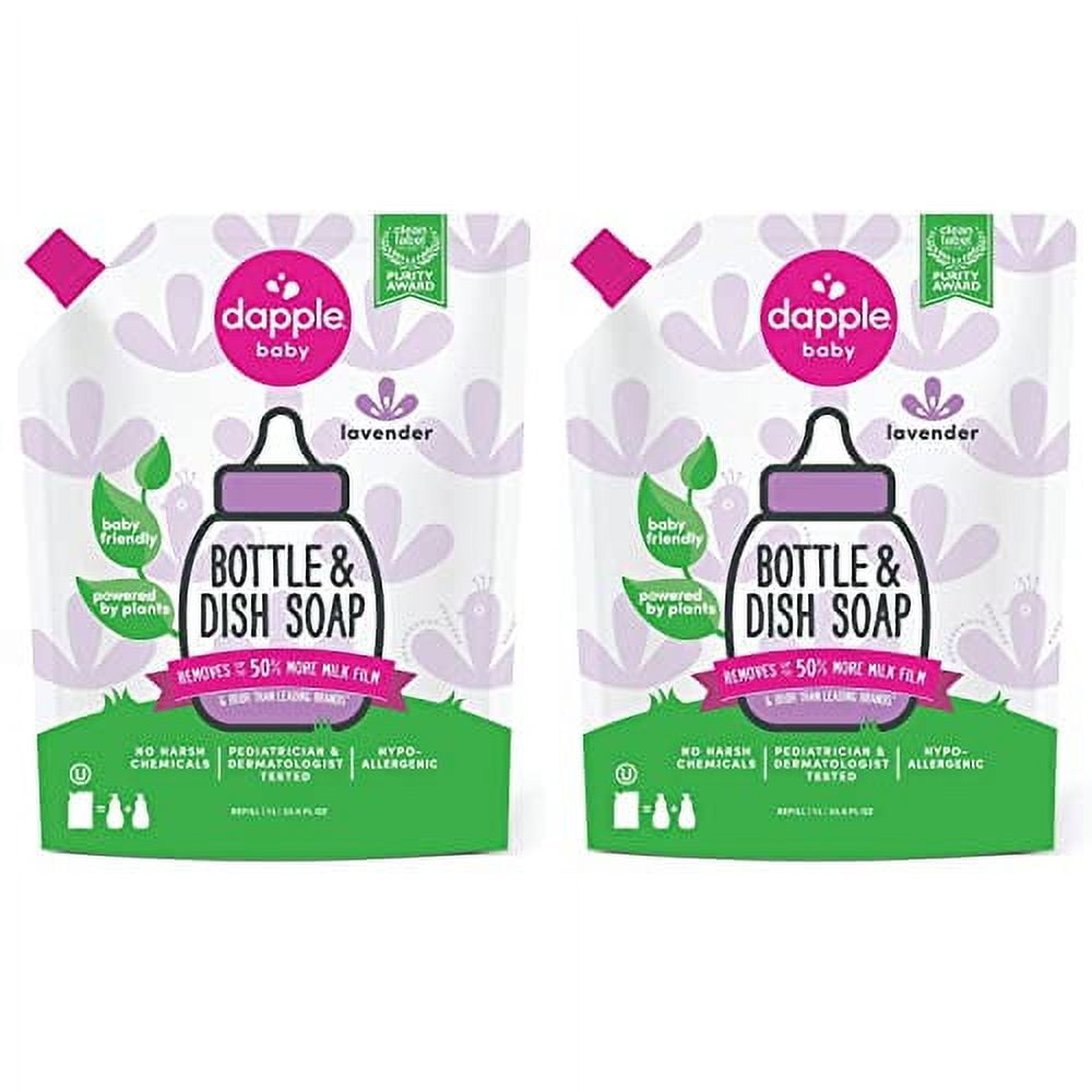 Dapple Baby Bottle Soap & Dish Soap Refill Baby, Fragrance Free, 34 Fl ...