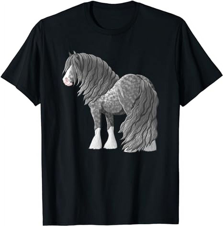 Dapple Gray Gypsy Vanner Irish Cob Draft Horse T-Shirt - Walmart.com