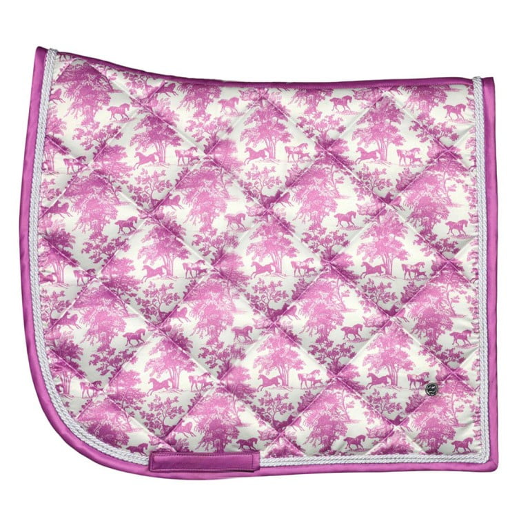 Dapplebay Equestrian Toile Dressage Saddle Pad-Rose/White-Full ...