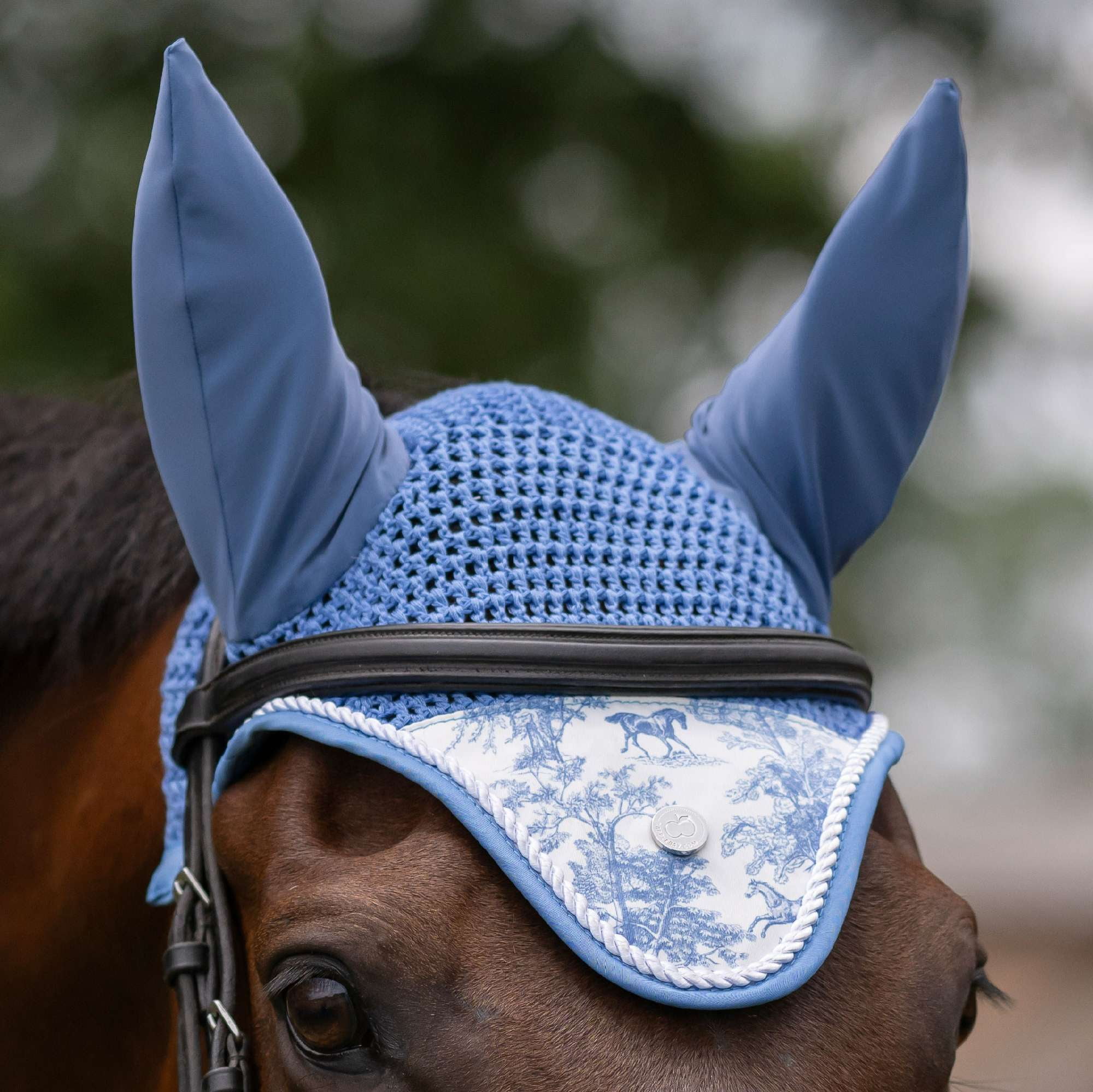 Dapplebay Equestrian Toile Fly Veil ~ LIMITED EDITION-Blue/White-Cob ...