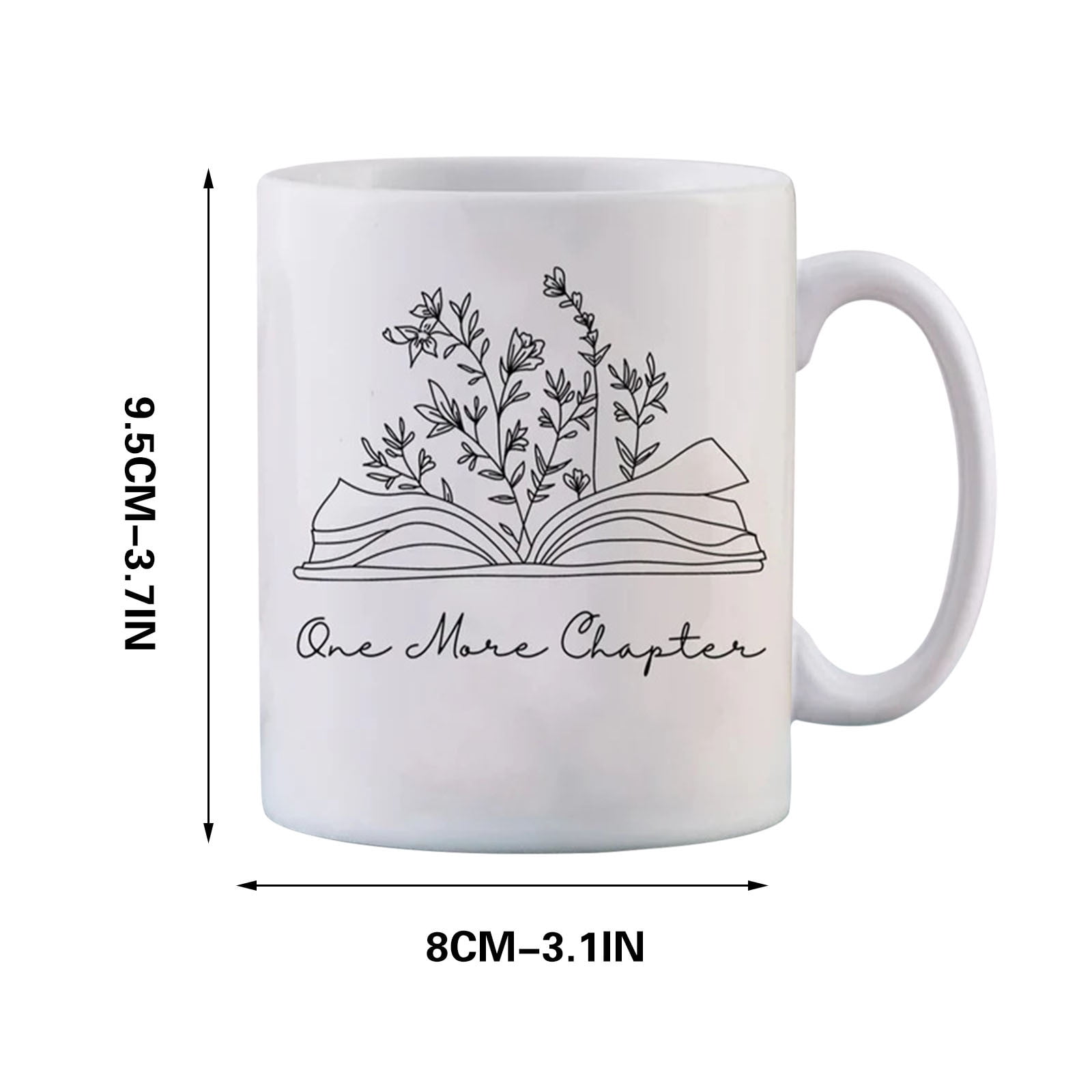 Daqian Double Wall Insulated Mug Gift for Book Lover Floral Book Mug ...