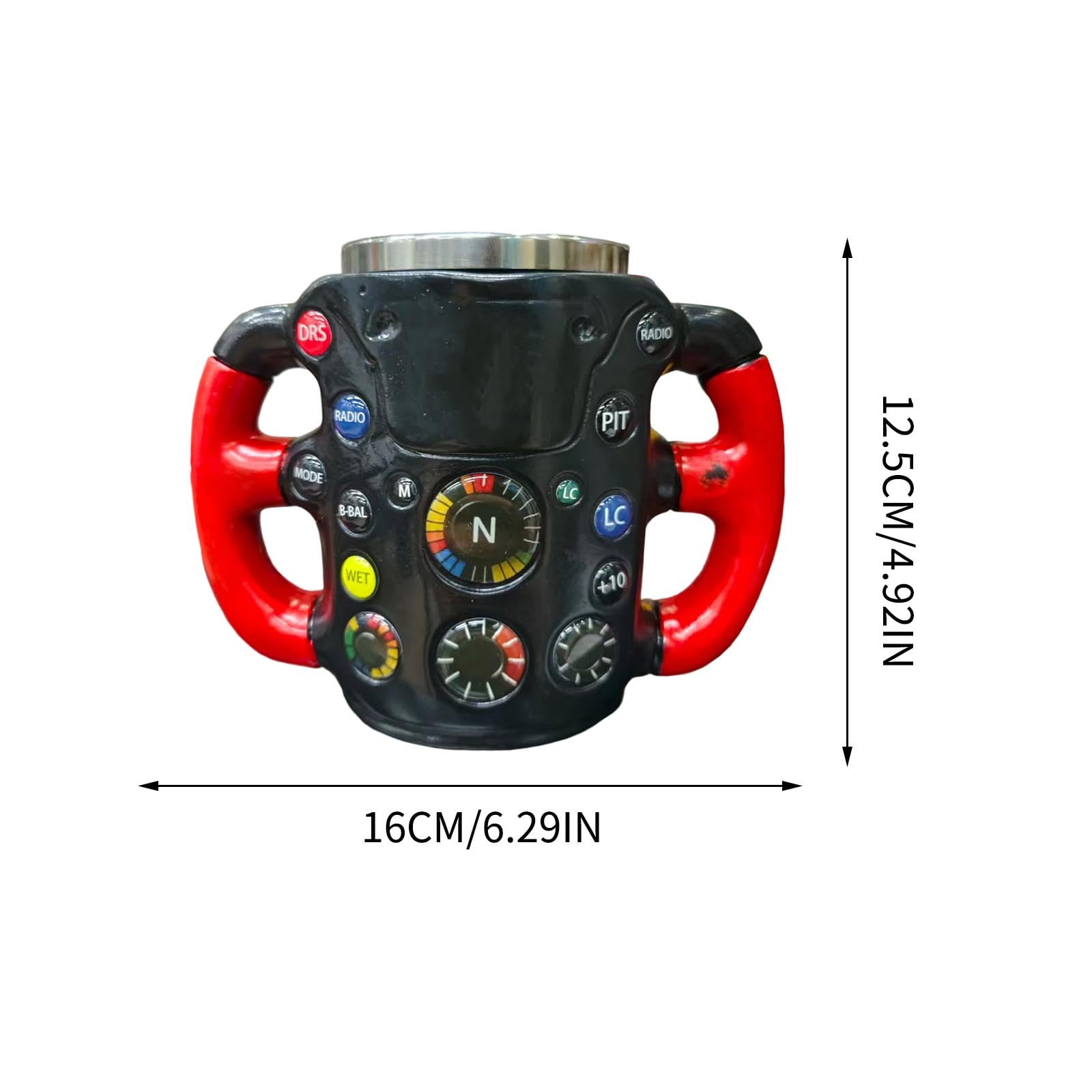 Daqian Double Wall Insulated Mug Steering Wheel Design Resin Stainless ...