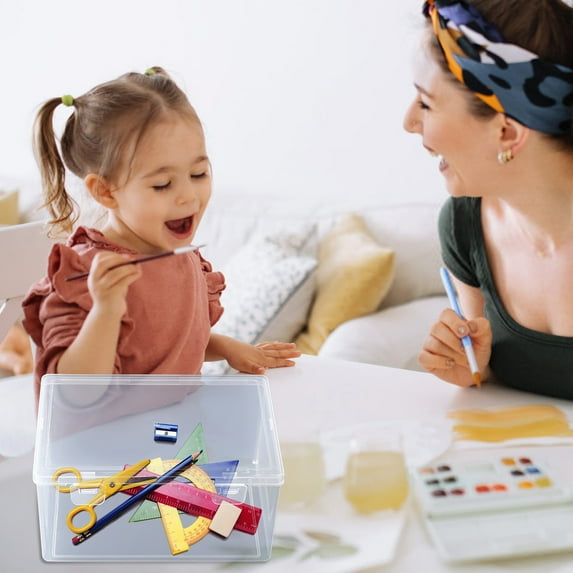 Daqian Extra Large Capacity Plastic Pencil Box Stackable Translucent ...