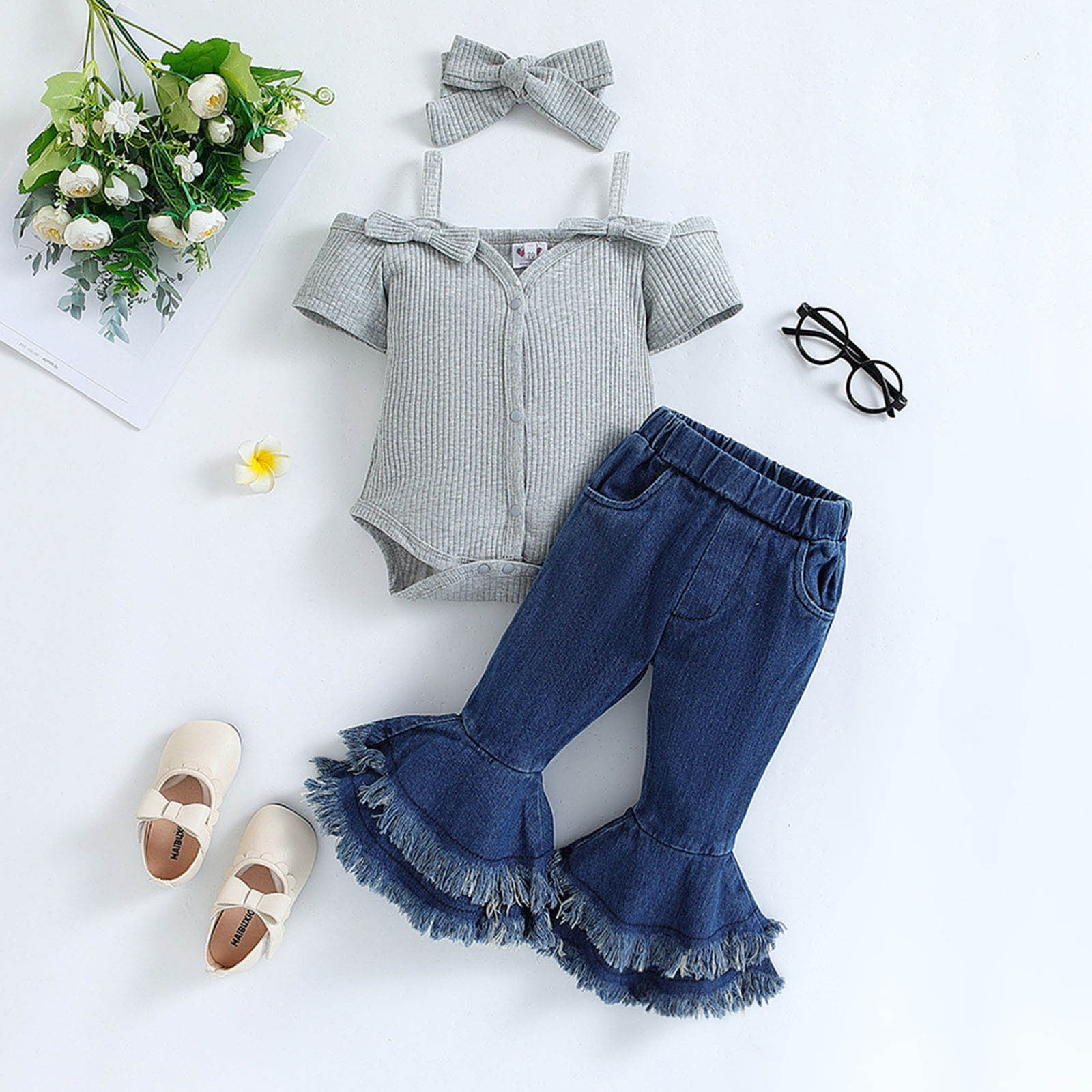 Daqian Fashion Girls' Casual Short Sleeve Tops Round Neck Collar Botton ...