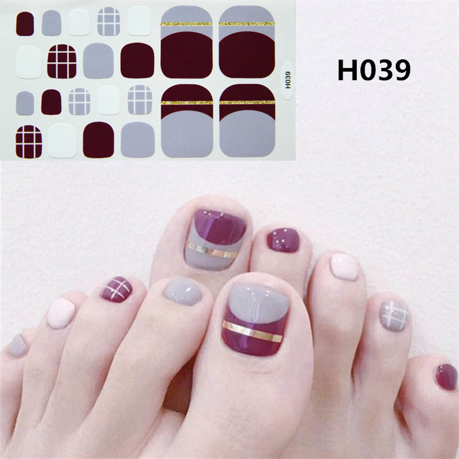 Daqian Foot Stickers Foot Nail Stickers for Female DIY Nail Decoration ...