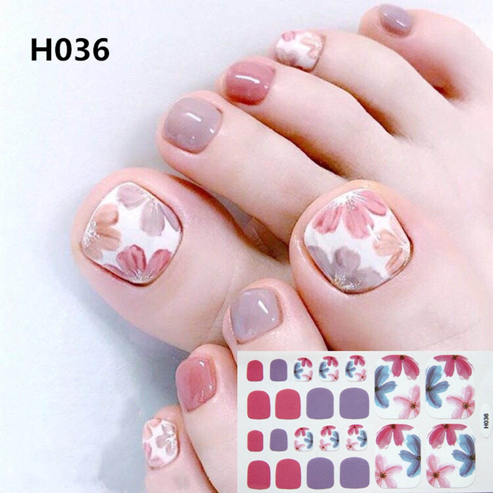 Daqian Foot Stickers Foot Nail Stickers for Female DIY Nail Decoration ...