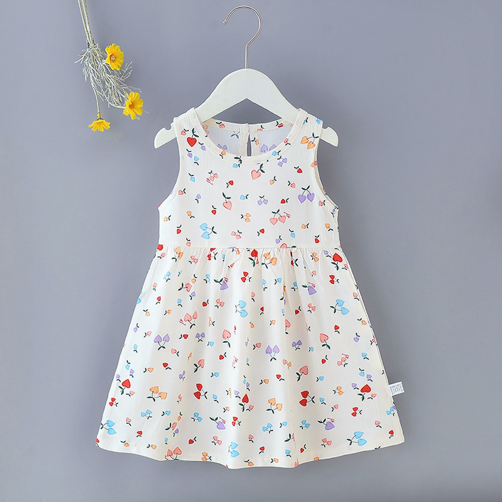 Daqian Summer Big Girls Sleeveless Dress Graphic Print Children's ...