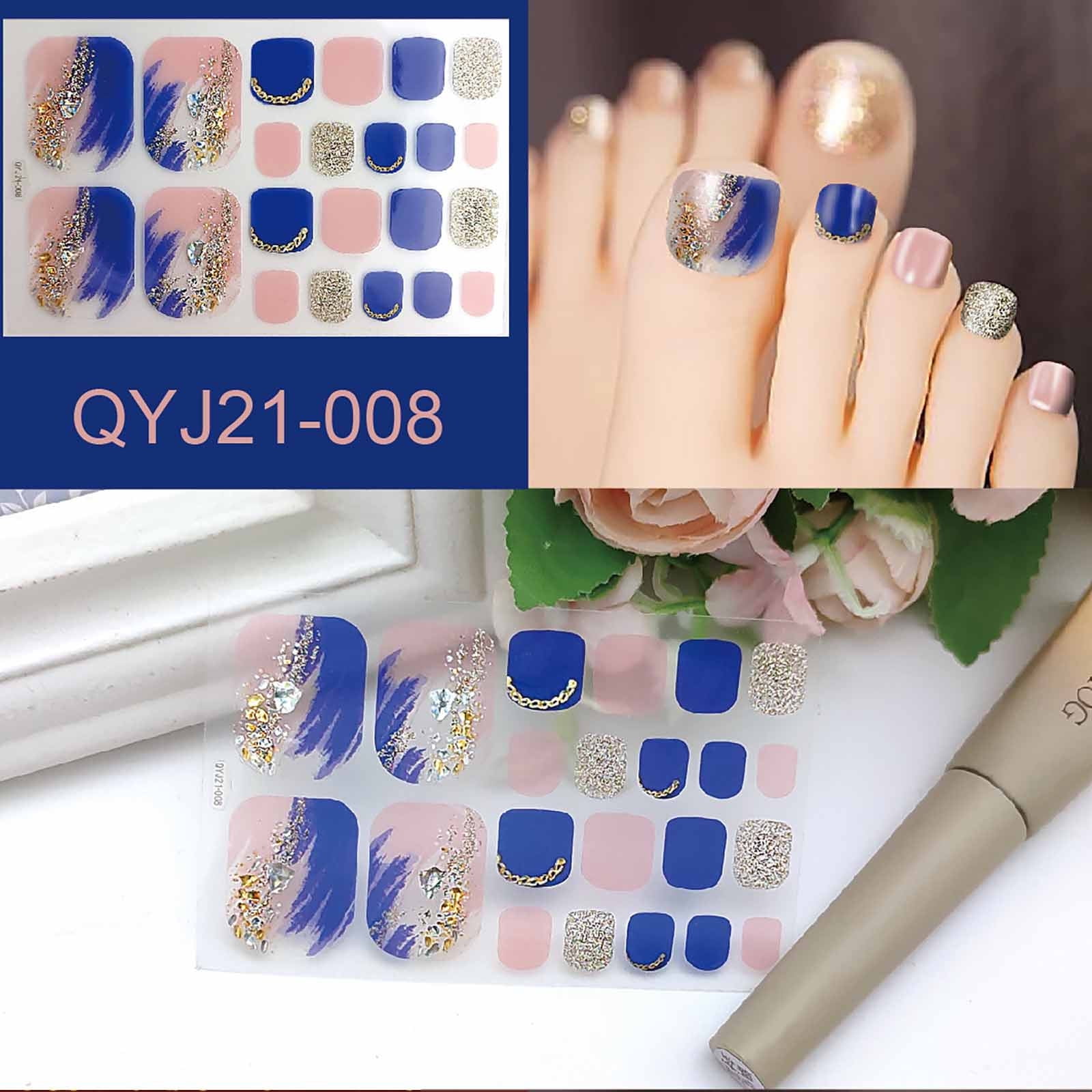 Daqian Toe Nail Stickers Toe Nail Stickers Bronzing Imitation Diamond ...
