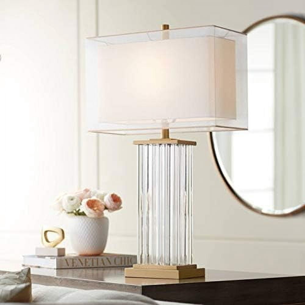Darcia Modern Luxury Table Lamp is a 29\" tall clear crystal glass ...