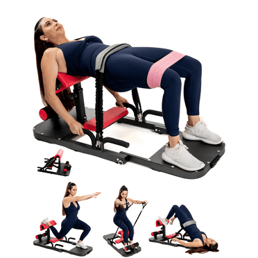 Signature Fitness Glute Bridge Plate-Loaded Hip Thrust Machine, Black ...