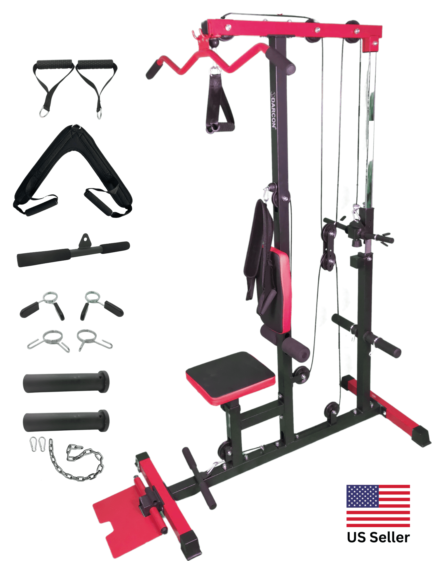 Darcon Home Gym Cable Machine, Lat Pull-Down and Row Equipment for Full ...