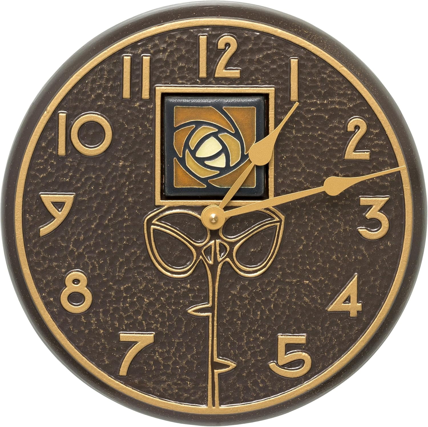 Dard Rose 12" Indoor Outdoor Wall Clock Made from Solid cast Aluminum ...