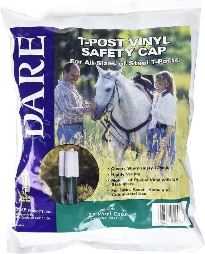 Dare 2927 25-Count Pack of White Vinyl T-Post Safety Caps - Walmart.com