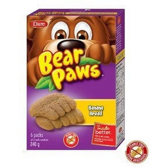 Dare Bear Paws Banana Bread Soft Snack Cookies, 240g/8.5oz., 12 Count ...