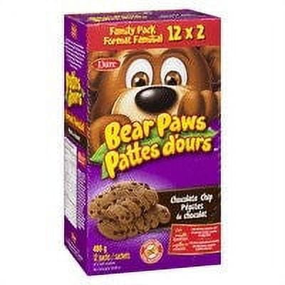 Dare Bear Paws Chocolate Chip Soft Cookies - 480g Family Pack - Peanut ...