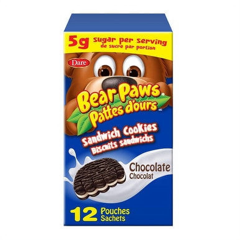 Dare Bear Paws, Chocolate Sandwich Cookies, Family Pack, 336g/11.9 oz ...