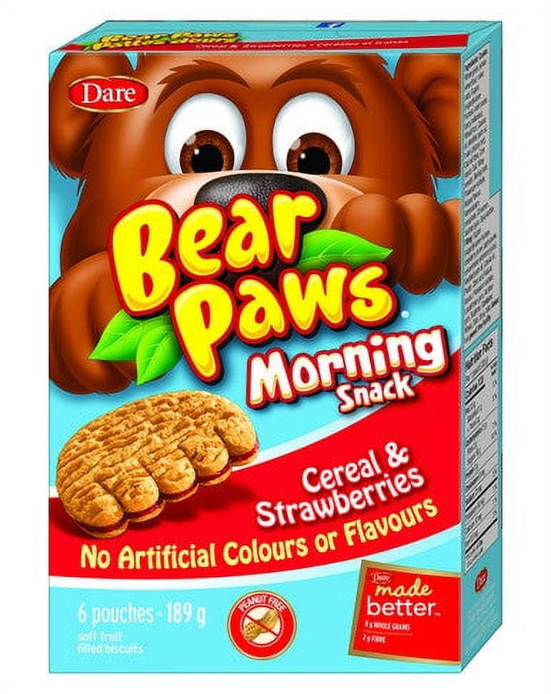Dare Bear Paws Morning Snack Cereal & Strawberry Cookies, 189g/6.7oz ...