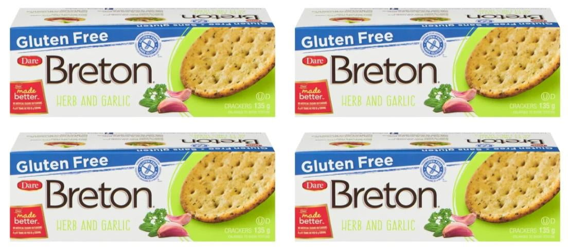 Dare Breton Gluten Free Herb & Garlic Crackers, 135g (4 Pack) - Walmart.com