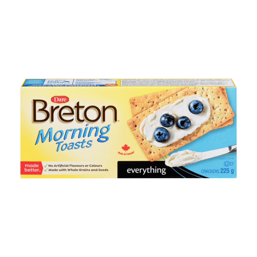 Dare Breton Morning Toasts Everything Crackers, 225g/8 oz. Box ...