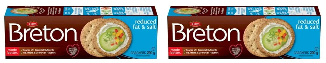Dare Breton Reduced Salt and Fat Crackers, 200g (2 Pack) - Walmart.com