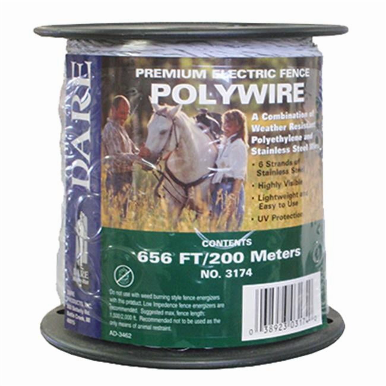 Dare Products 3174 200 mm. x 656 ft. Heavy Duty Poly Wire- White ...