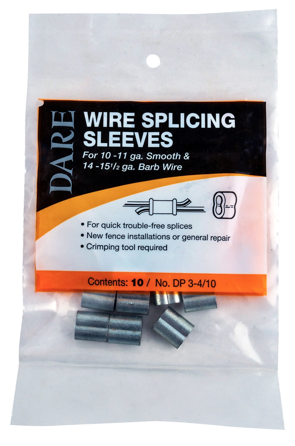 Dare 10 Ga. & 11 Ga. Zinc Plated Copper Splicing Sleeve (10-Pack) DP3 4 ...