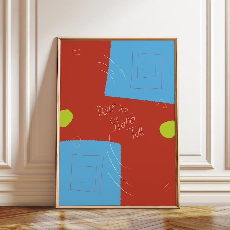 Dare To Stand Tall Abstract Poster – Modern Geometric Typography Print ...