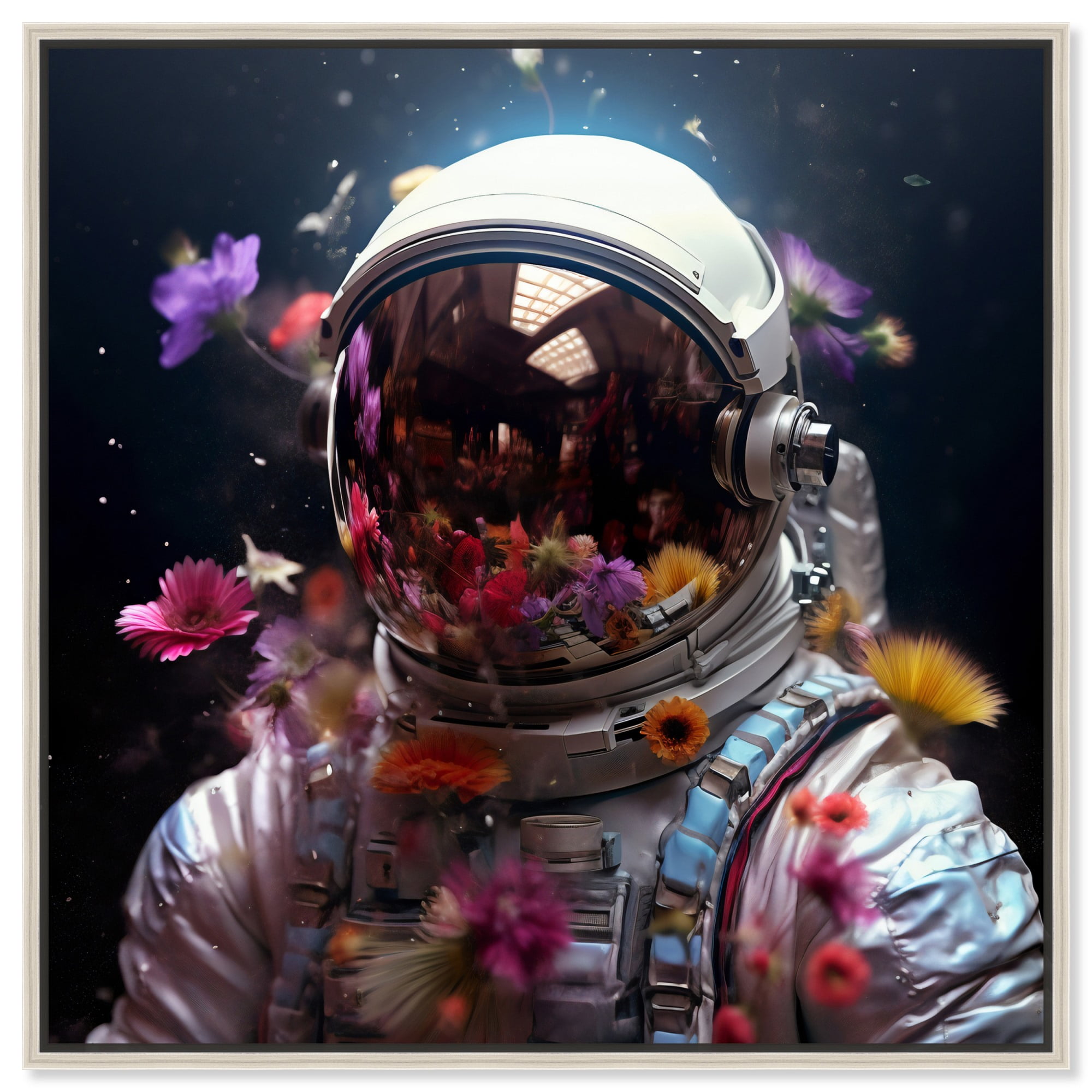 Dare To Love In Cosmos Canvas Quirky Astronaut Art Prints by Art Remedy ...