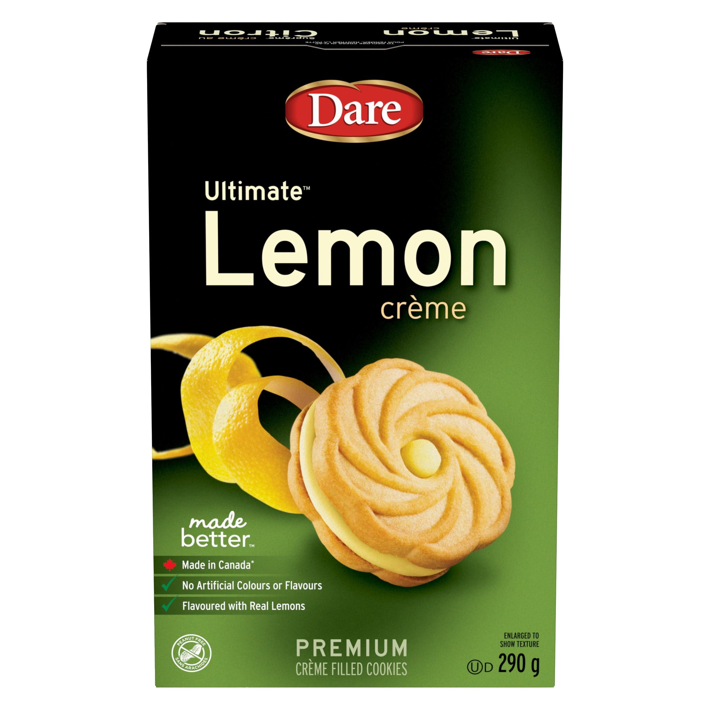 Dare Ultimate Lemon Creme Filled Cookies, BSL1 290g/10.2oz, (Imported ...