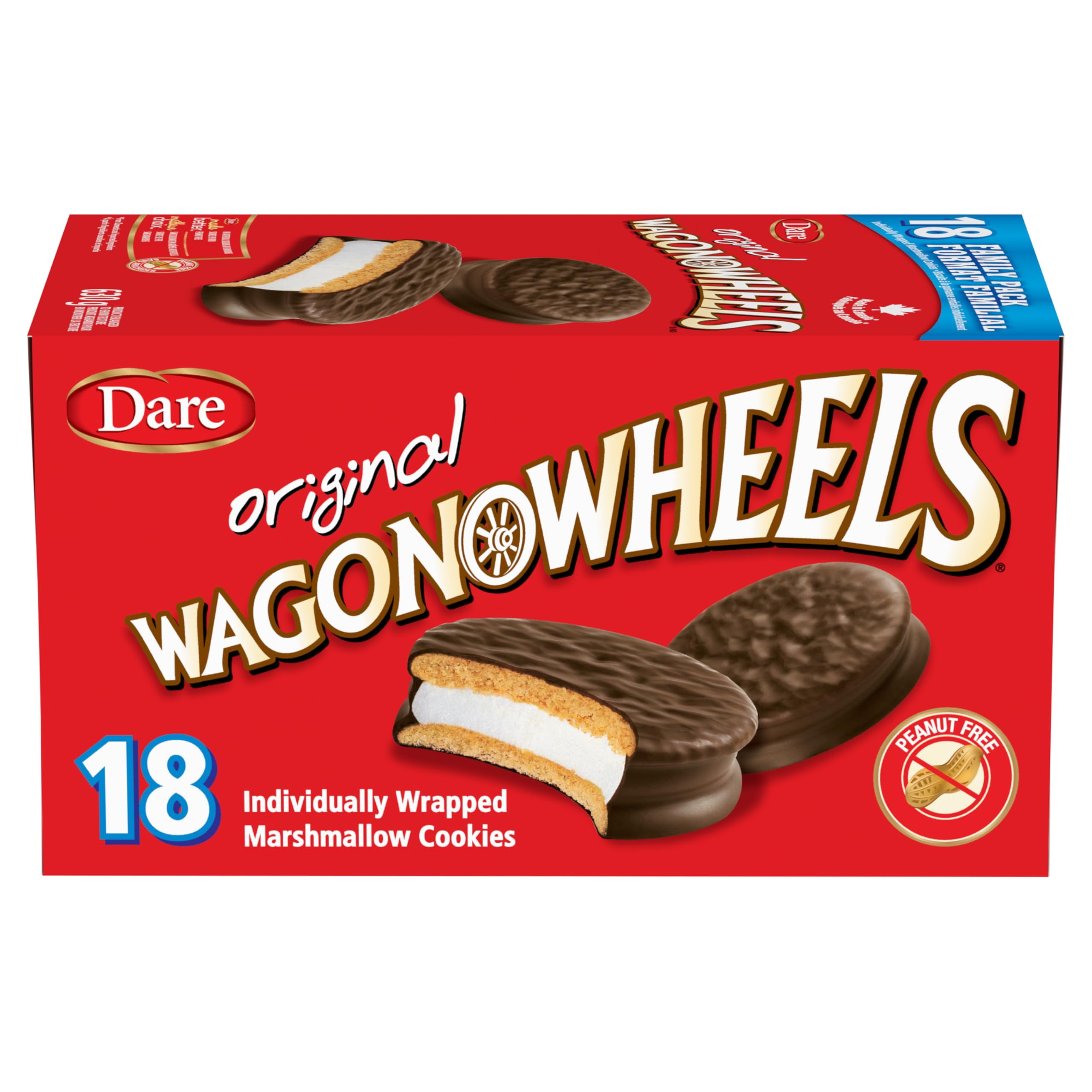 Dare Wagon Wheels Original KEF16 Cookies, 630g/22.2 oz, Box, 18 pack, Peanut-free - Walmart.com