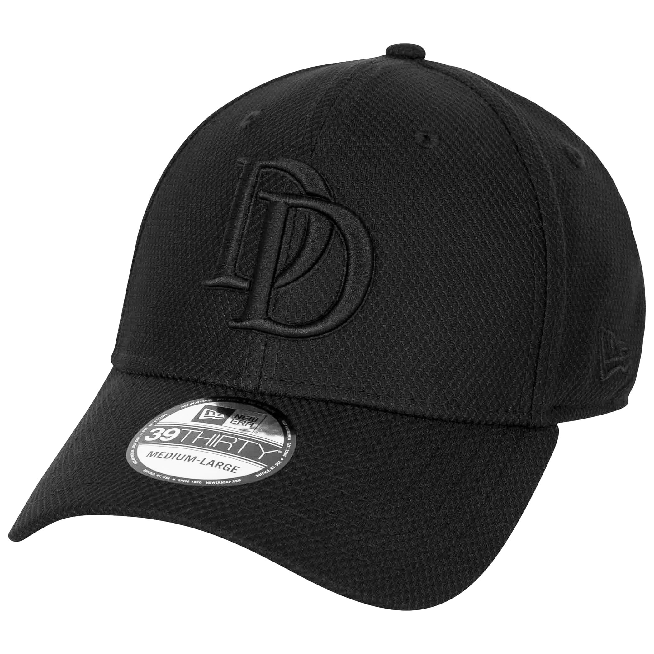 Daredevil Logo Black on Black New Era 39Thirty Fitted Hat-Medium/Large ...