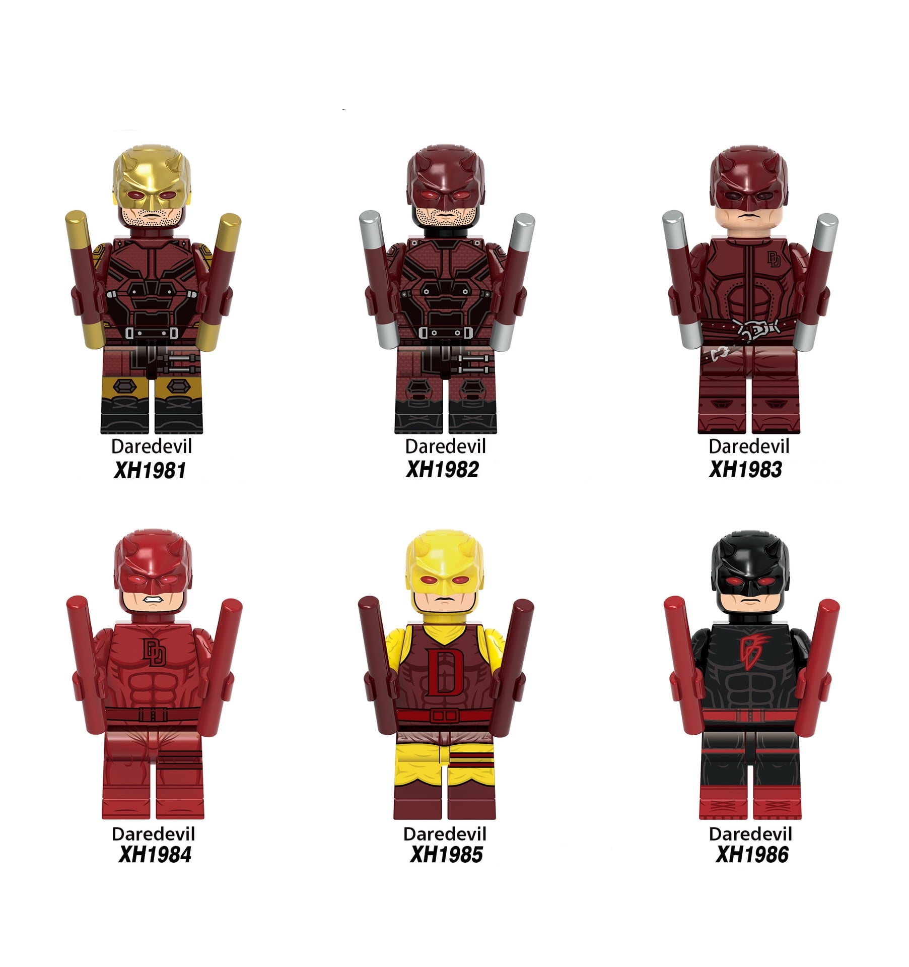 Daredevil Marvel Building Block Figure x 6 Sets - Walmart.com