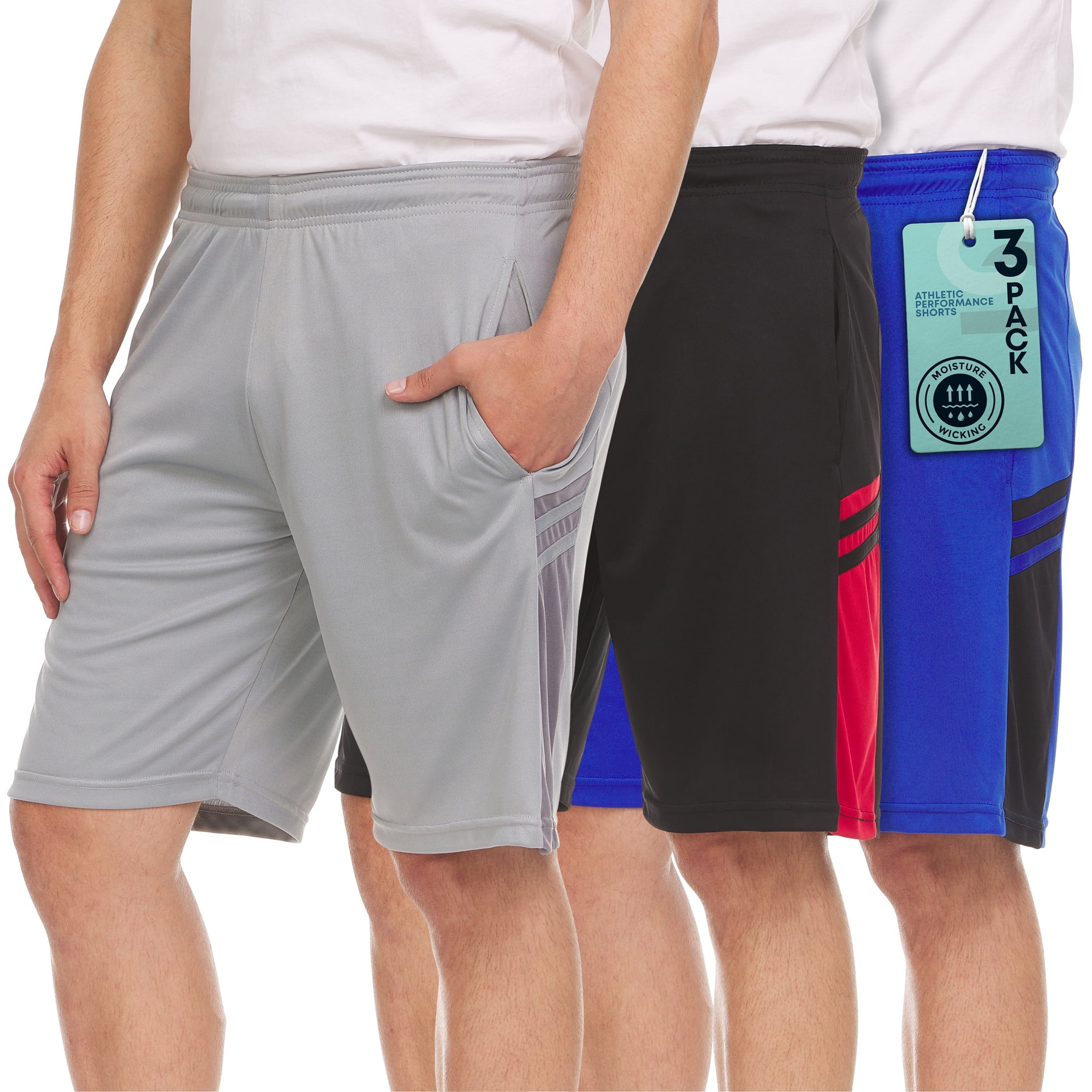 Daresay 3 Pack: Men's Dry Fit Athletic Shorts with Drawstring for Gym ...