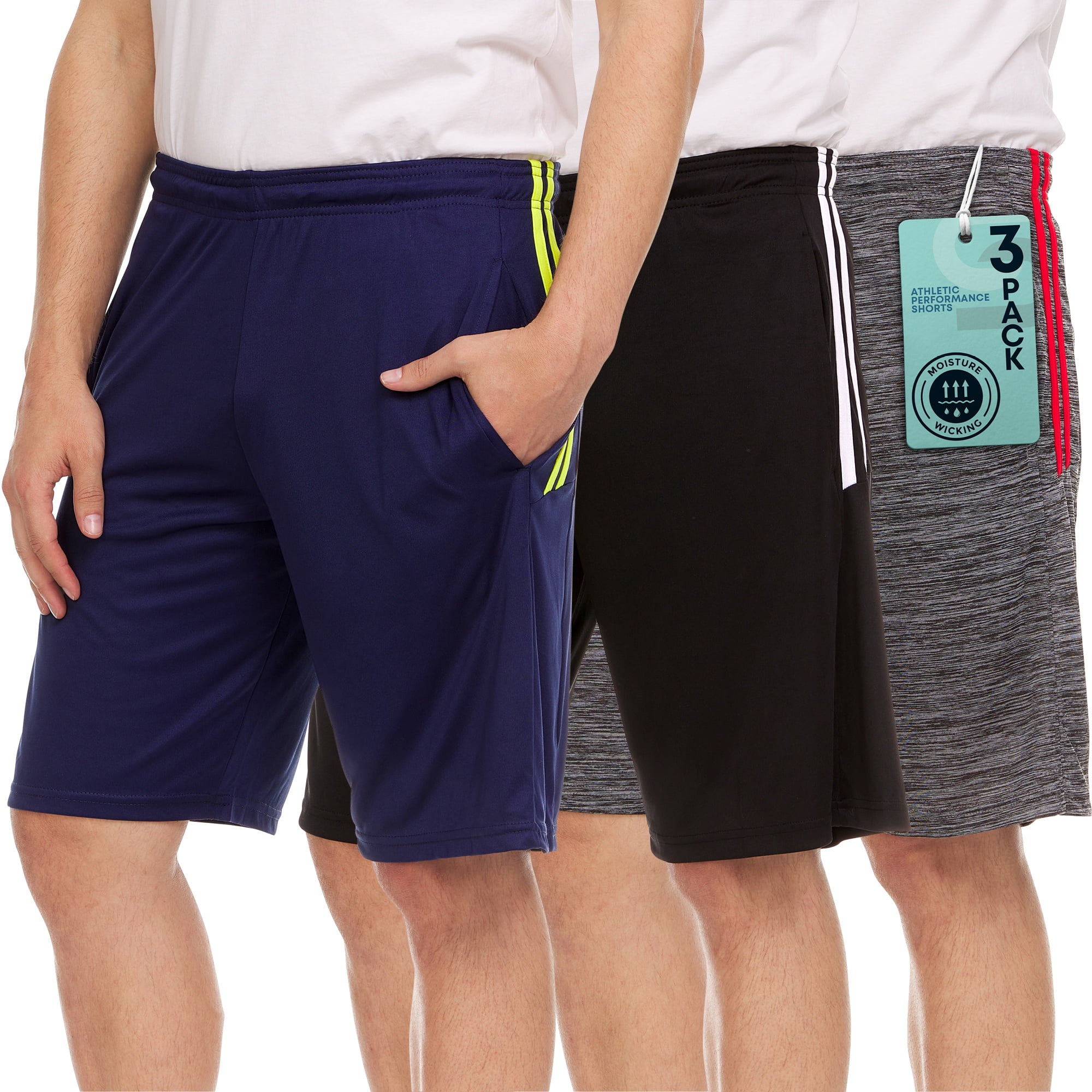 Daresay Men's 3 Pack Dry Fit Athletic Shorts with Drawstring and ...