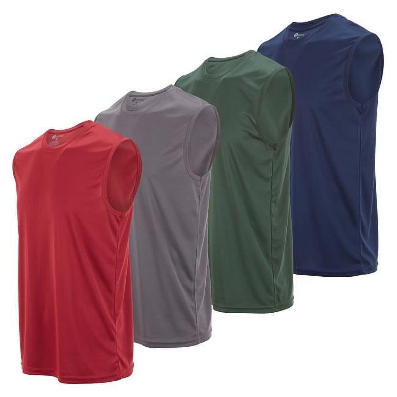 Daresay TMS-Z250-PKG-Dri Fit-4PK-L Mens Performance Sleeveless T-Shirt ...