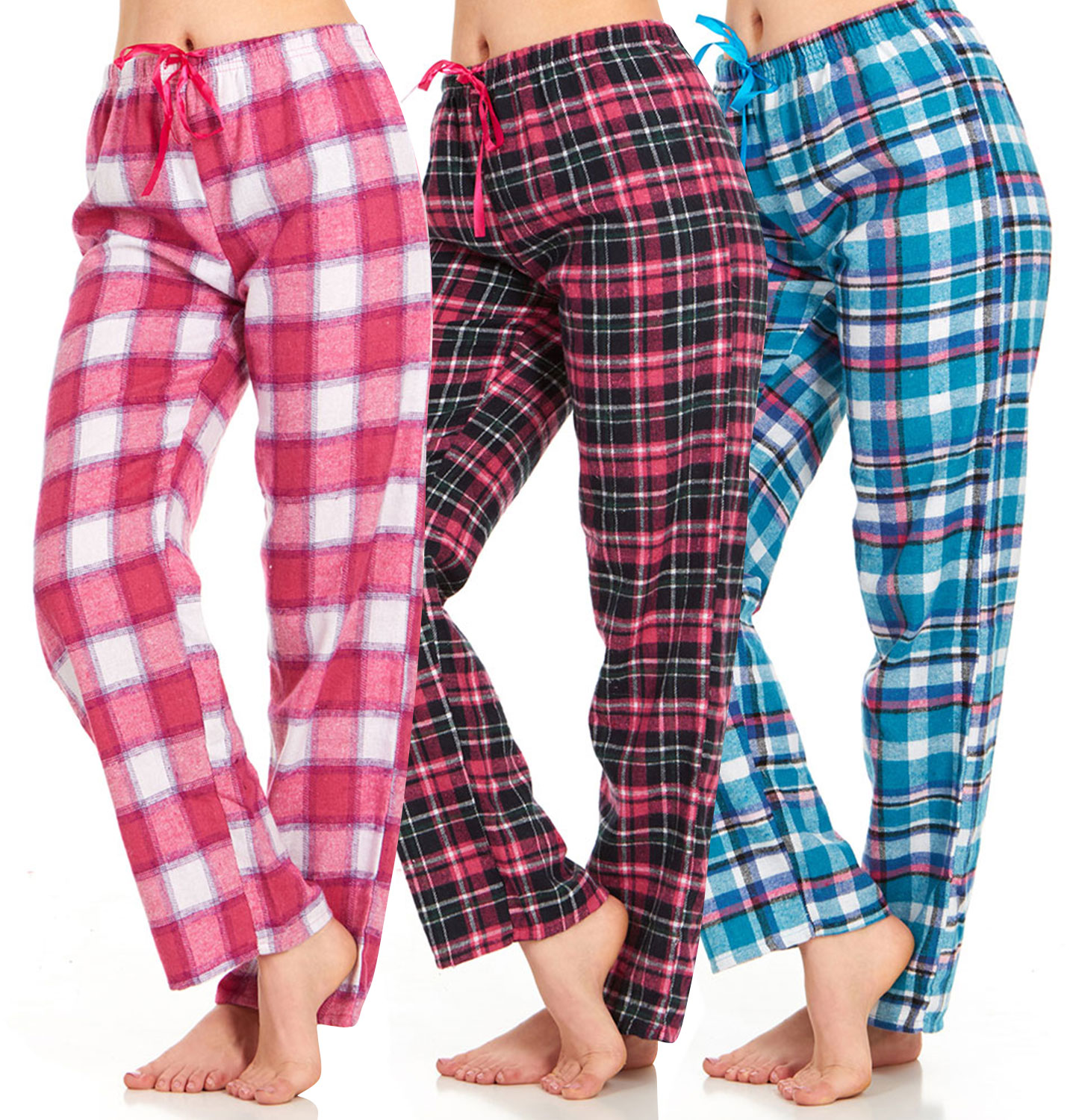 "Daresay Women's Flannel Pajama Pants - Set of Pajama Pants for Women, Soft, Comfy, Plaid Pants ...