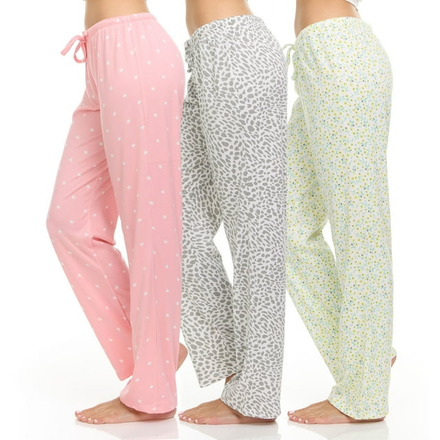 Daresay Womens Knit Lounge Pants, Comfy Long Pajama Bottoms, Soft, Elastic Waist, 3 Pack (Sizes ...