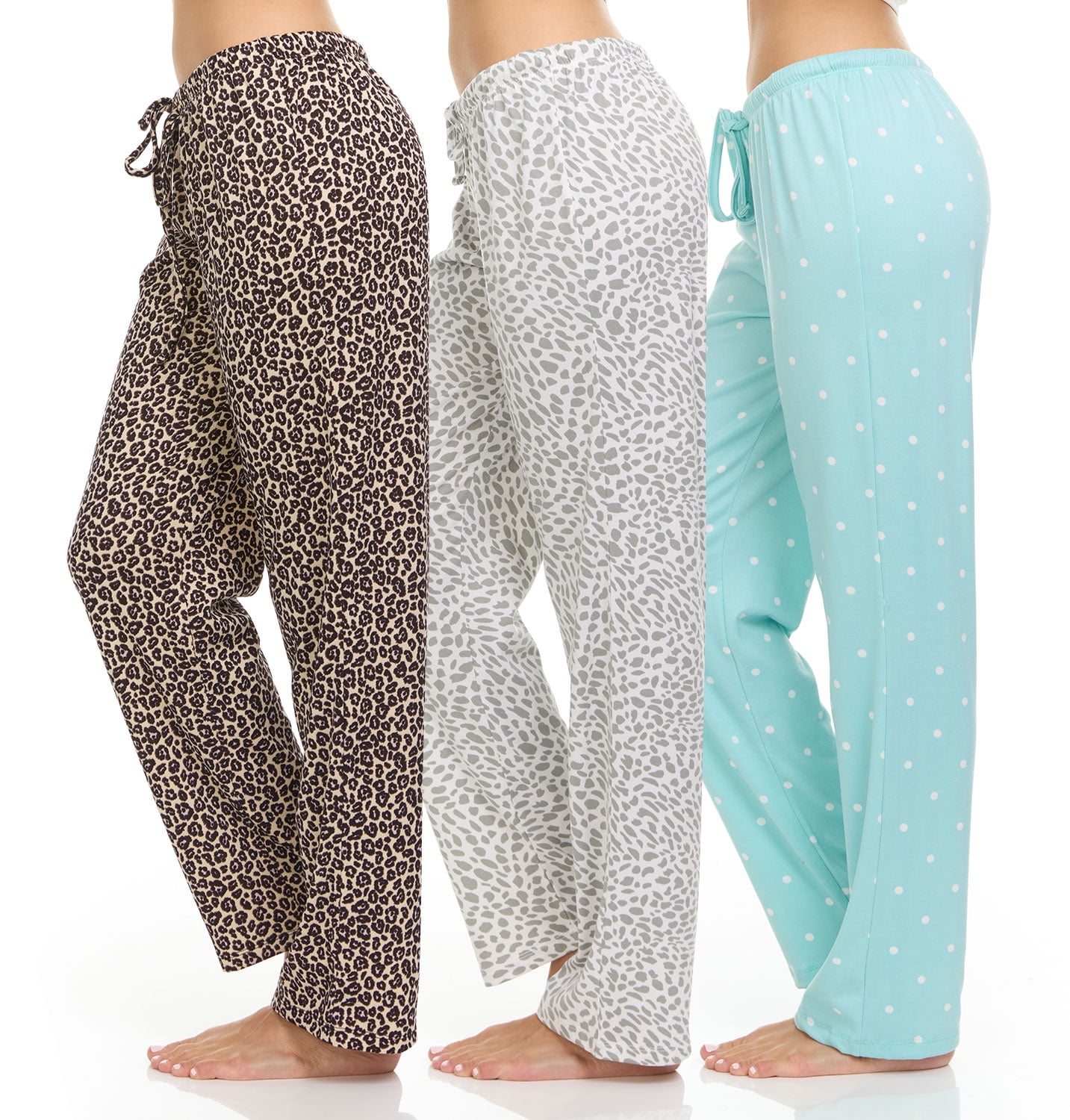 Daresay Women's Knit Lightweight Lounge Pants, Elastic Waist Pajama Bottoms, 3 Pack - Walmart.com