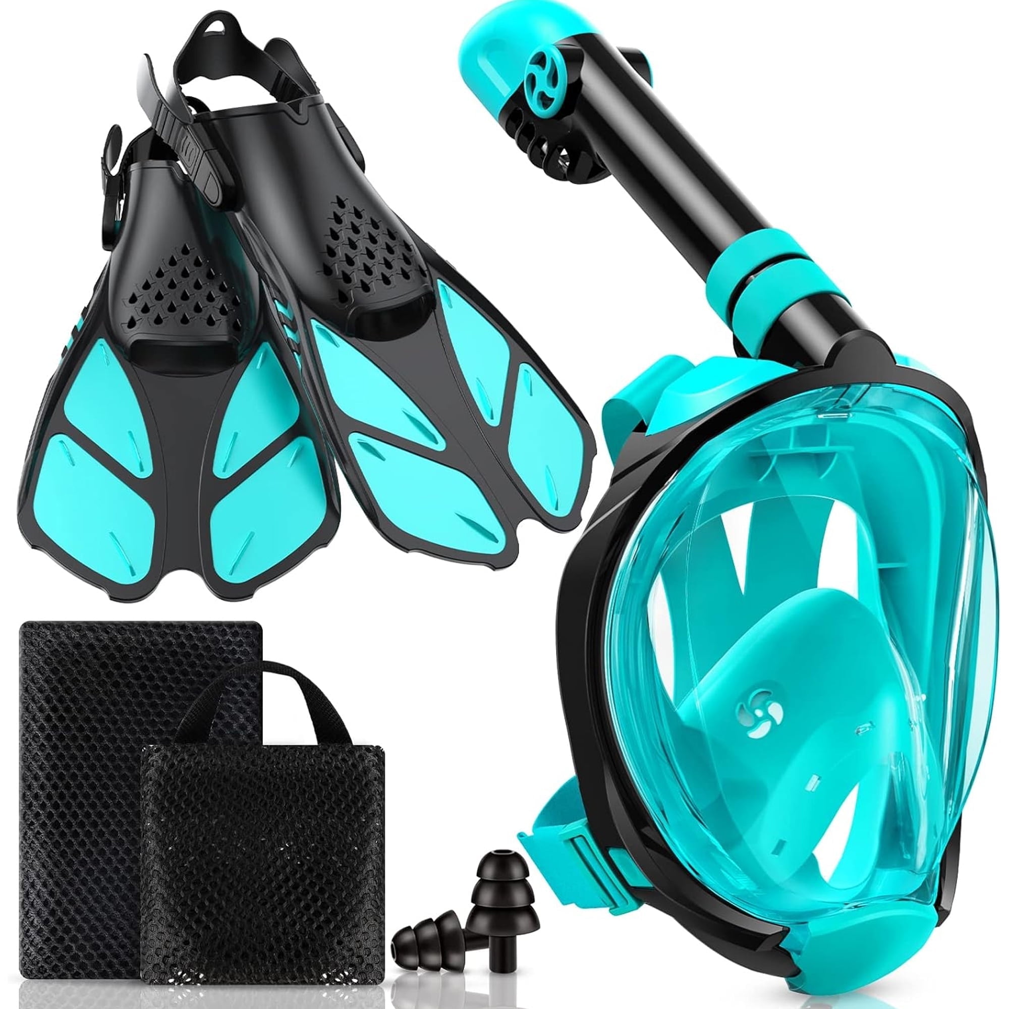 Daretodo Mask Fins Snorkel Set, Snorkeling Gear for Adults, Panoramic ...